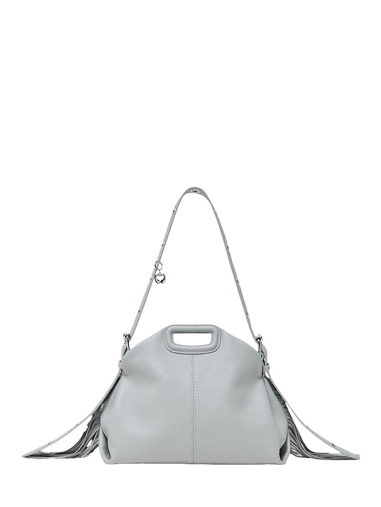 MAJE Maje Miss M Leather Crossbody Bag with Fringes